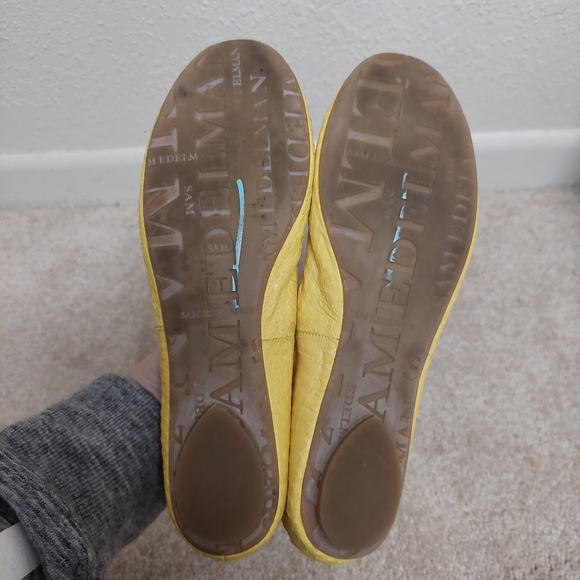 Sam Edelman | Shoes | Sam Edelman Yellow Leather Laser Cut Flats 65 ...